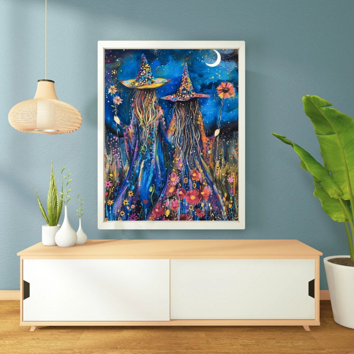 Boho Hippy Best Friend WITCHES | Halloween | Witchcraft Painting ...