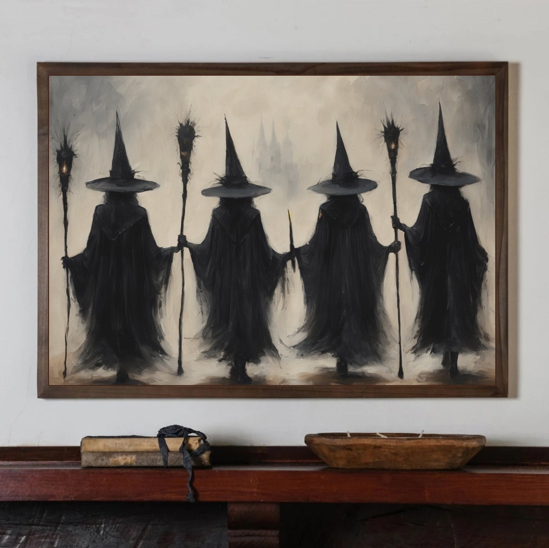 Dark Witch Coven Art Print: Spooky Halloween Decor (digital Download ...