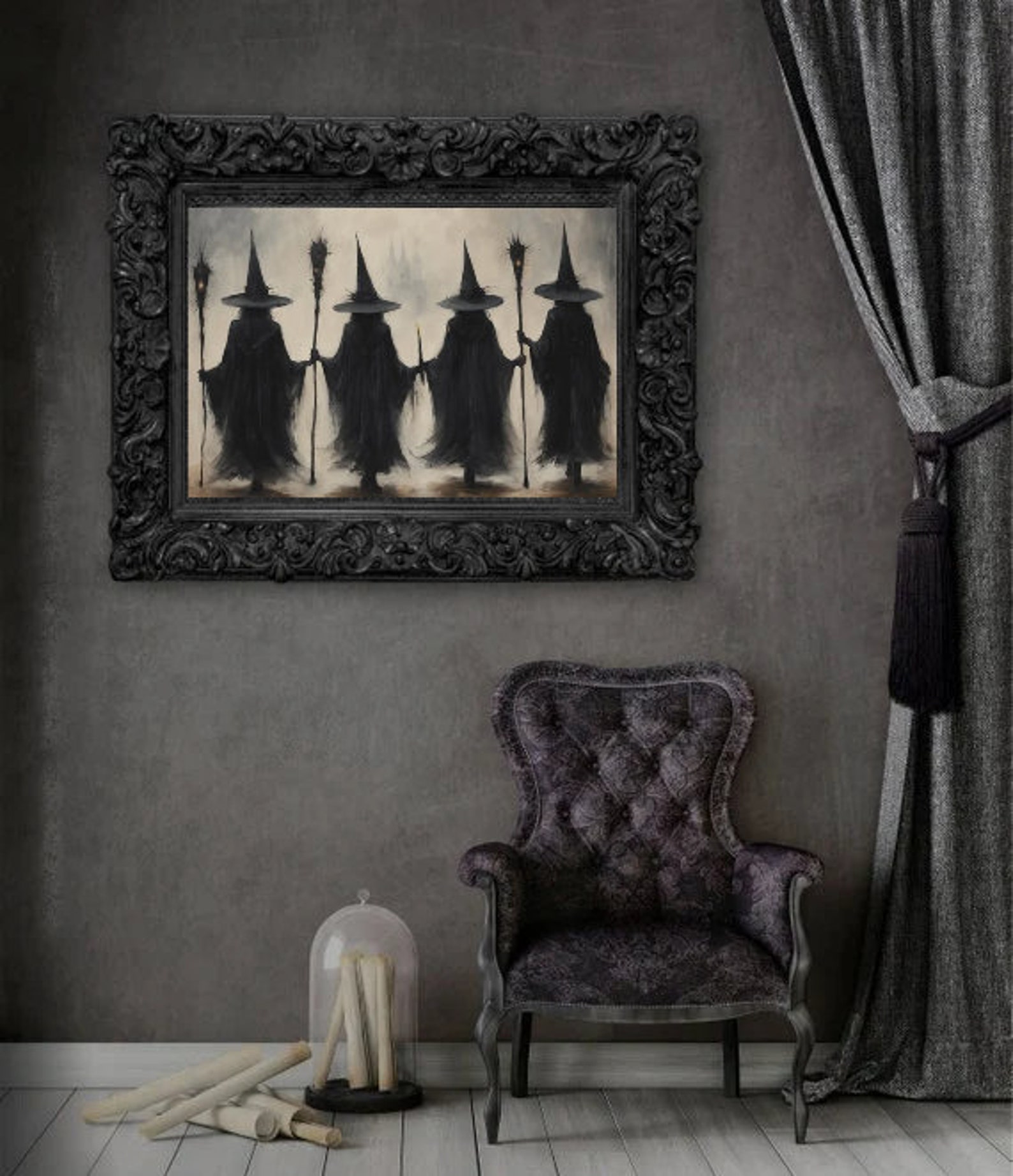Dark Witch Coven Art Print: Spooky Halloween Decor (digital Download ...