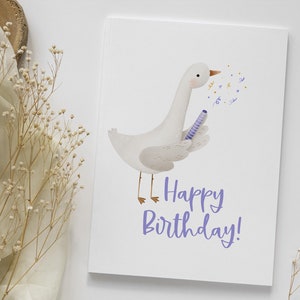 Happy Birthday Goose Clipart - Painted Animal - PNG Baby Clothing ...