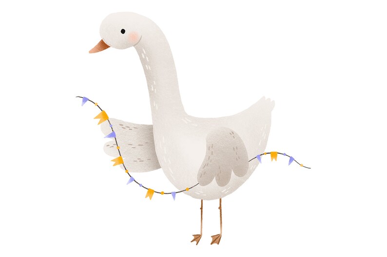 Birthday Silly Goose Clipart Hand-painted Party Geese PNG (digital ...