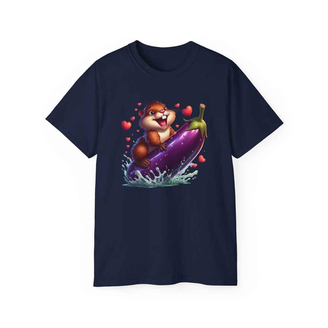 Funny Rude Inuendo T-shirt: Hilarious Wet Beaver Riding Aubergine ...