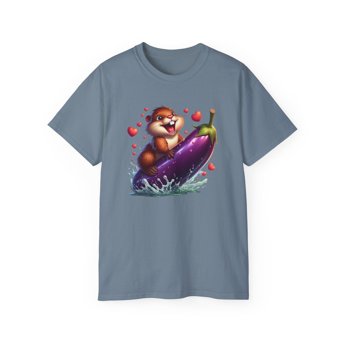 Funny Rude Inuendo T-shirt: Hilarious Wet Beaver Riding Aubergine ...