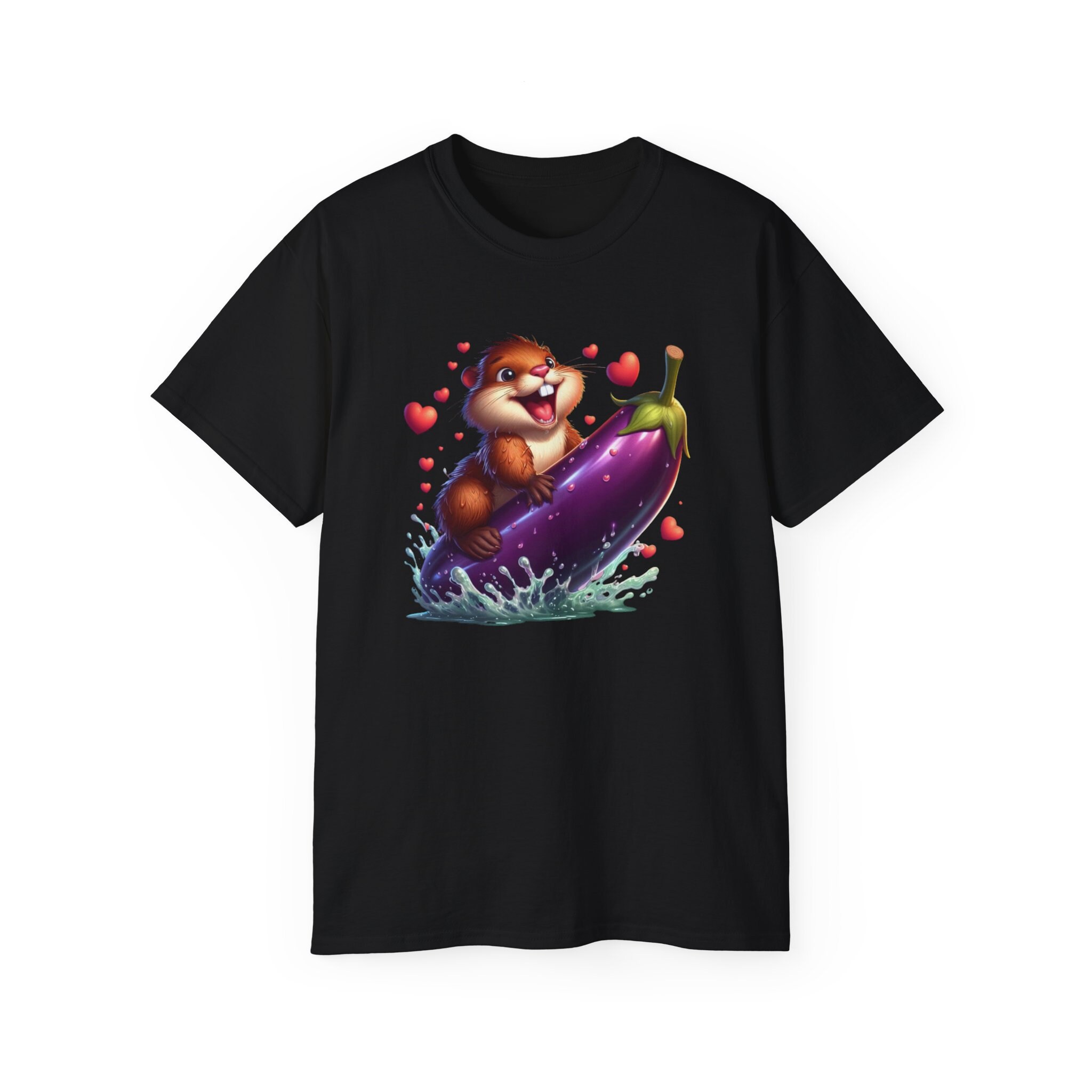 Funny Rude Inuendo T-shirt: Hilarious Wet Beaver Riding Aubergine ...