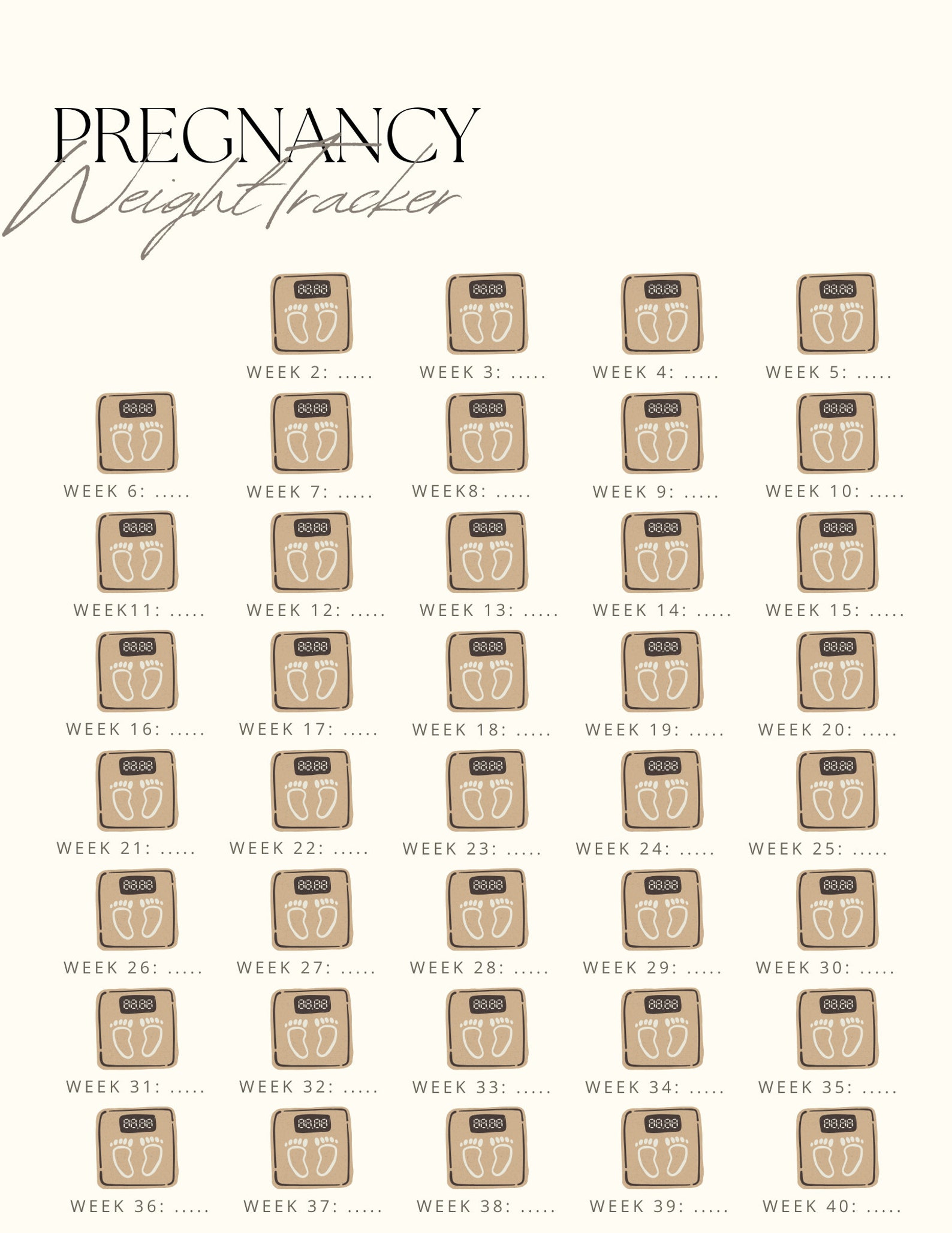 Printable Pregnancy Journal Kit, Bump to Baby Tracker PDF File for ...