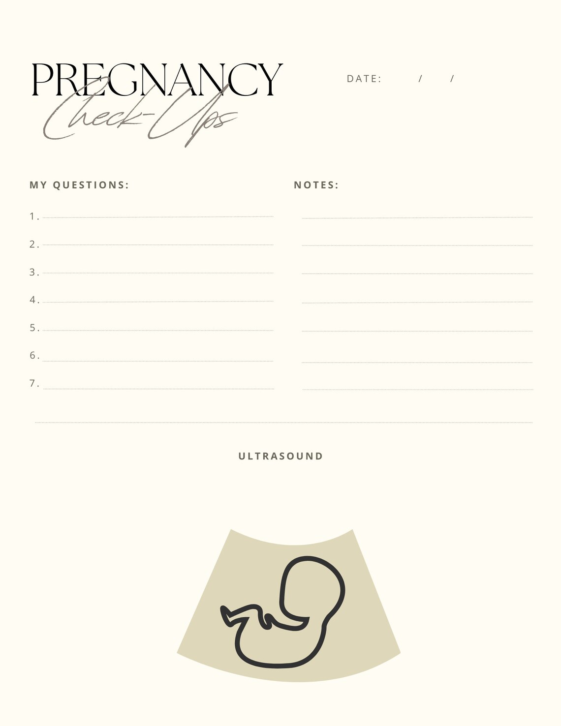 Printable Pregnancy Journal Kit, Bump to Baby Tracker PDF File for ...