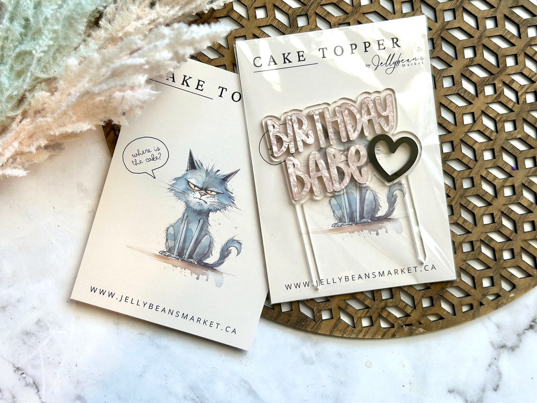 3D Acrylic Cake Topper Birthday Babe Glittery Pink Acrylic Birthday ...