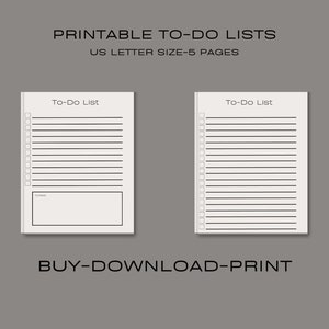 4 Minimal To-do Lists, Simple Checklists, Daily Lists, Chores ...