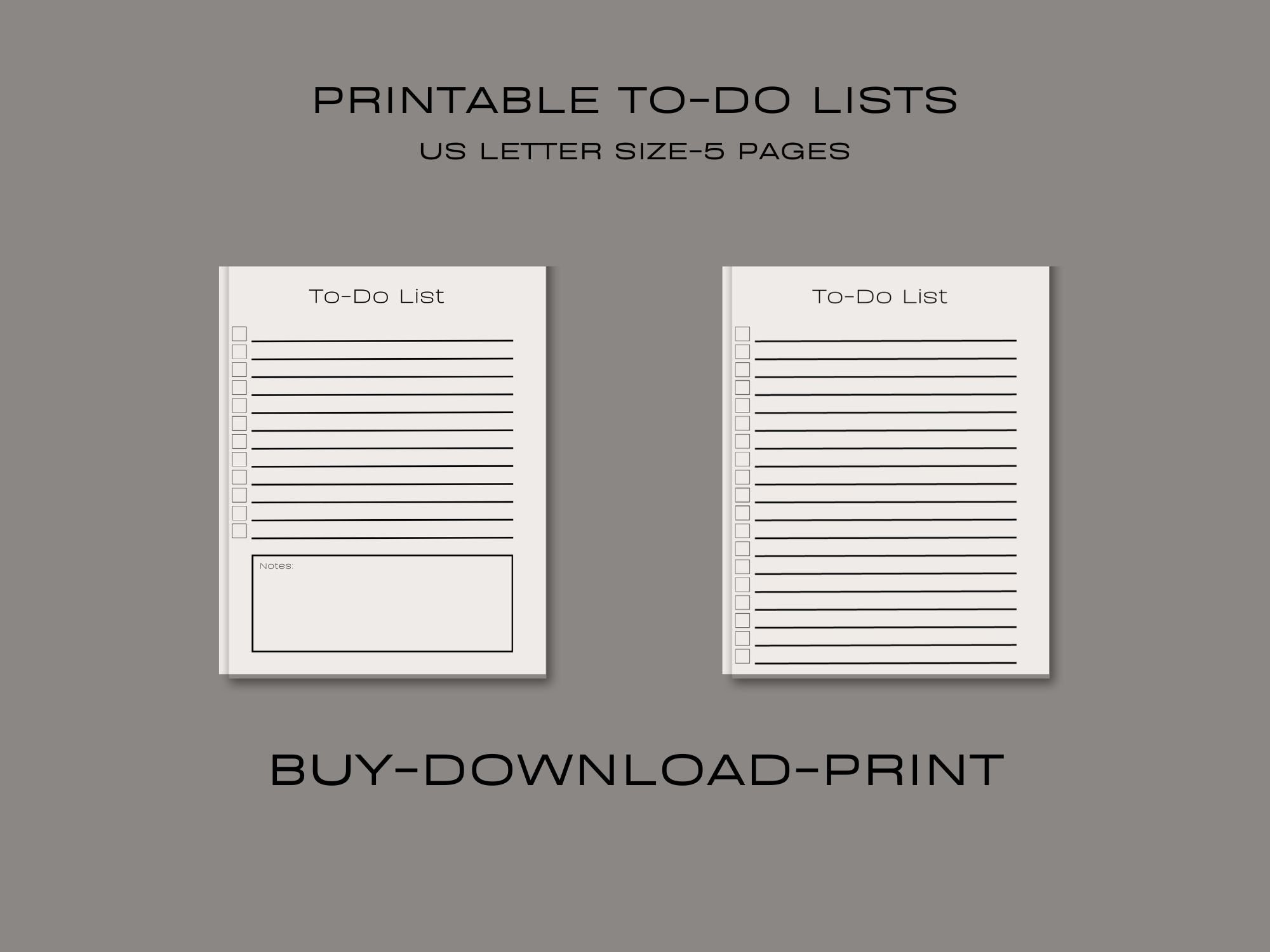 4 Minimal To-do Lists, Simple Checklists, Daily Lists, Chores ...