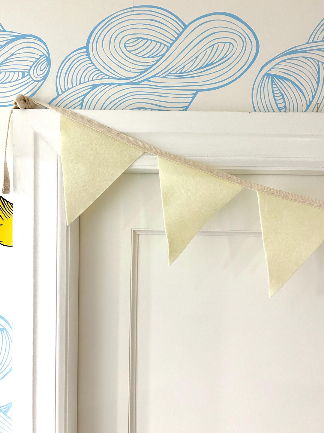 Cream Felt Triangle Bunting, Neutral Handmade Garland, Minimalist ...