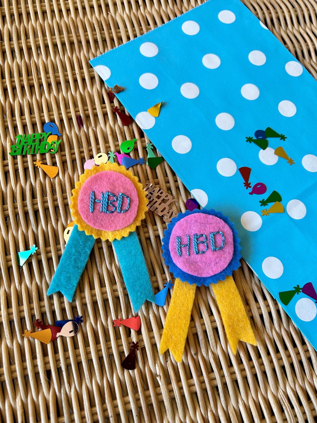 HBD Felt Badge - Etsy