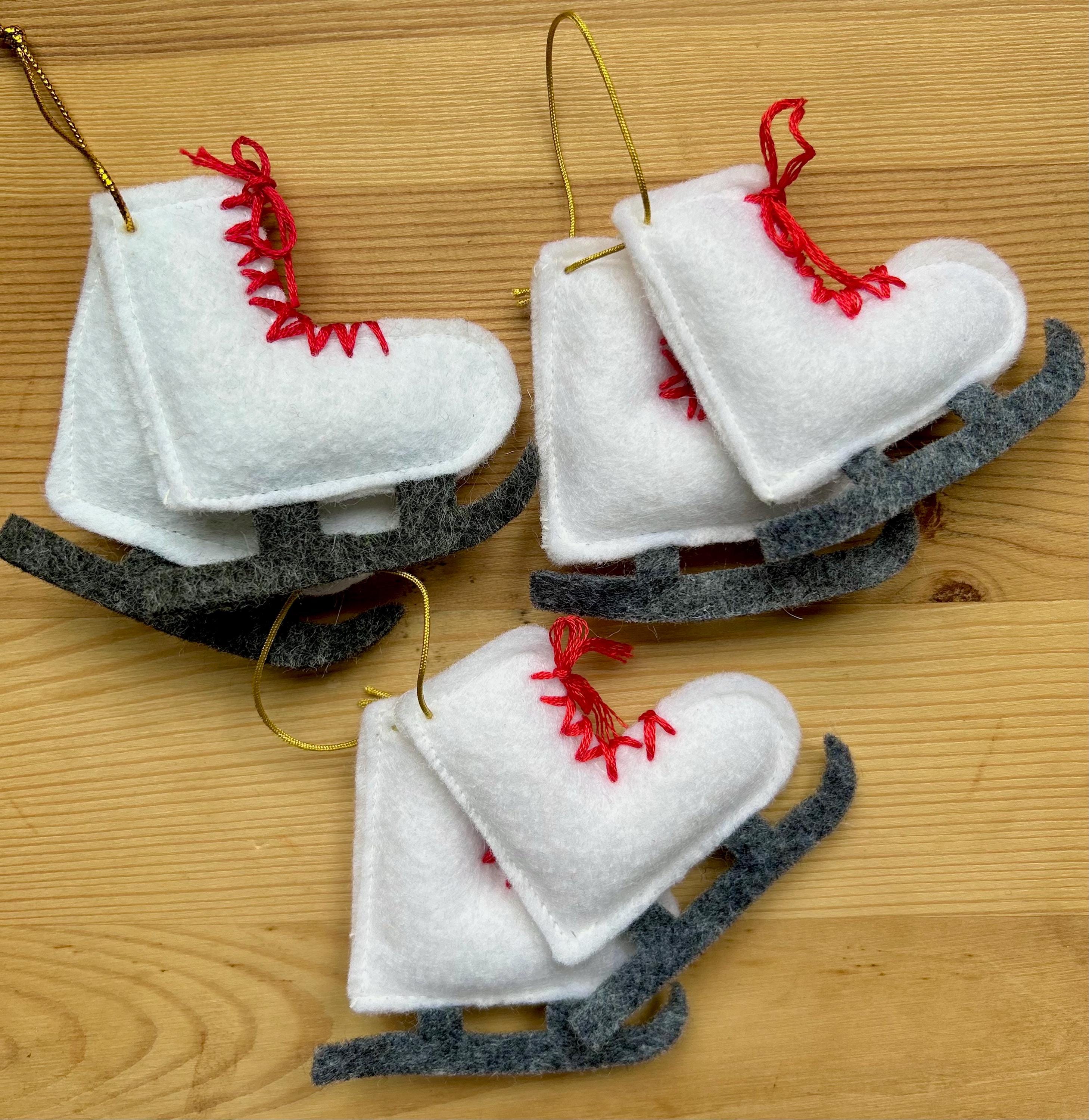 Handmade Felt Ice Skates Christmas Ornament - Etsy