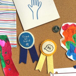 Handmade Embroidered Hi Felt Badge - Etsy