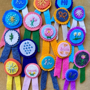 Handmade Embroidered Hi Felt Badge - Etsy
