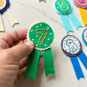 Handmade Embroidered Number Felt Birthday Badge - Etsy