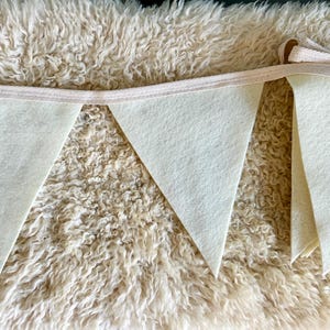 Cream Felt Triangle Bunting, Neutral Handmade Garland, Minimalist ...