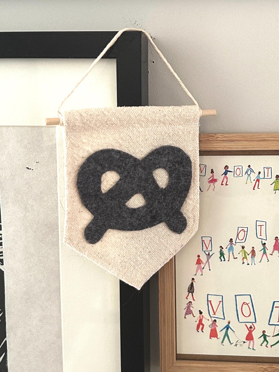 Handmade Gray Pretzel Mini Banner - Etsy
