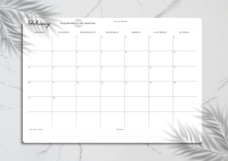 Minimalist Calendar 2024 Digital PDF Printable A3 A4 Unlined & Spacious ...