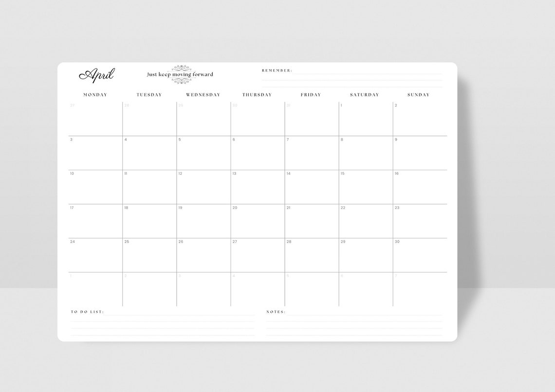 Minimalist Calendar 2024 Digital PDF Printable A3 A4 Unlined & Spacious ...