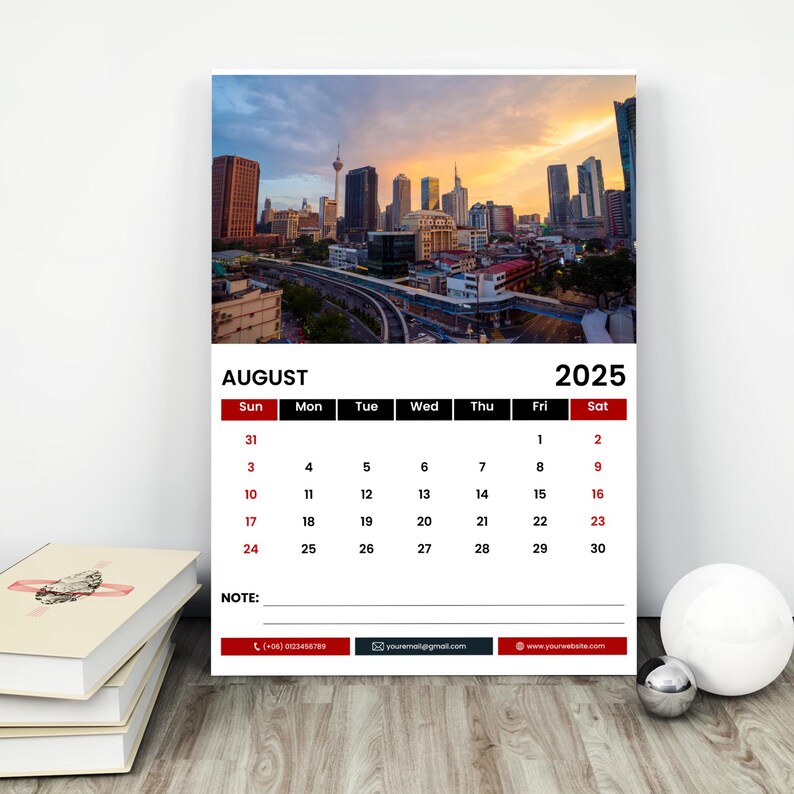 2025 Calendar Template, Calendar 2025 Printable, Calendar Canva 2025 ...