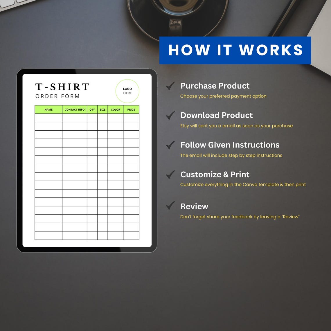 T-shirt Order Form Template, T-shirt Order Form, T-shirt Order Form ...