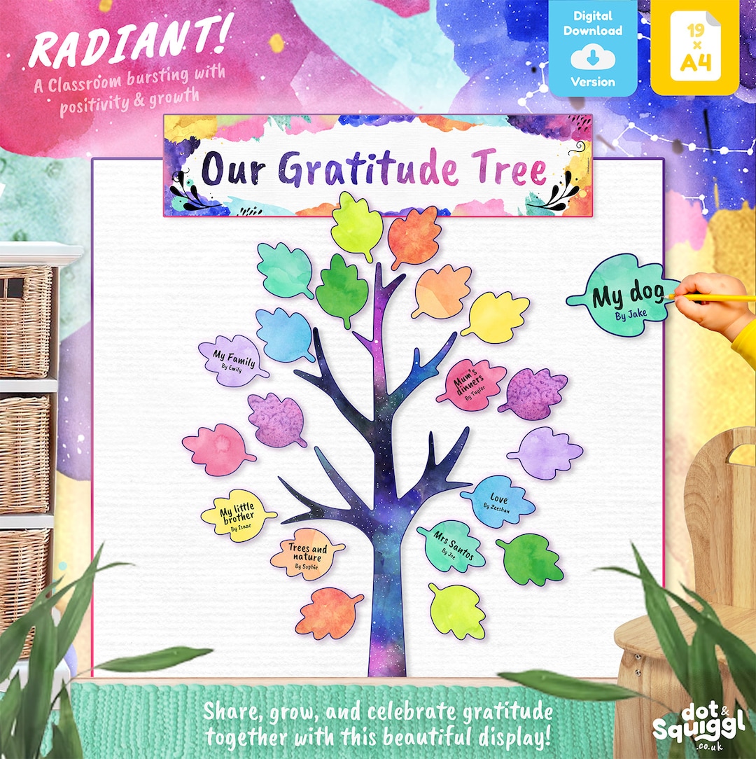 Our Magic Gratitude Tree - Classroom Display - Growing Thankfulness ...