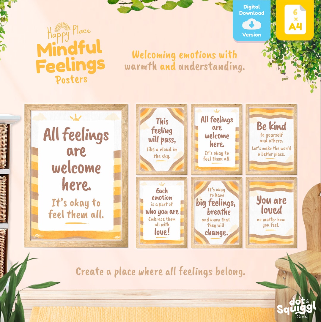 Mindful Feelings Posters - Let's Create a Space Where All Feelings ...