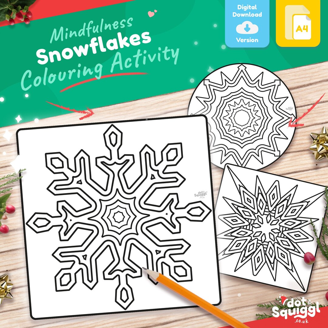 Magic Mindfulness Snowflake Template - Cutting Colouring Activity ...