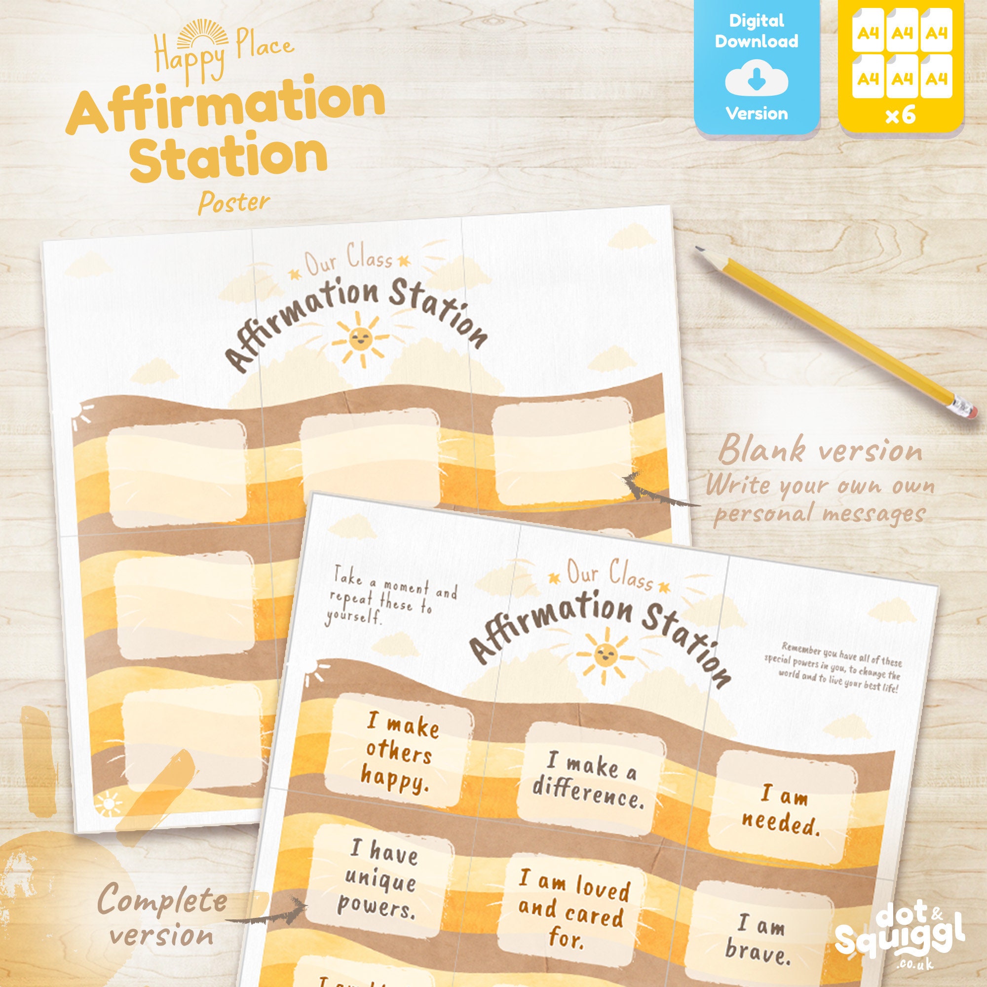 Affirmation Station Display Poster - for Self Esteem and Wellbeing - Etsy