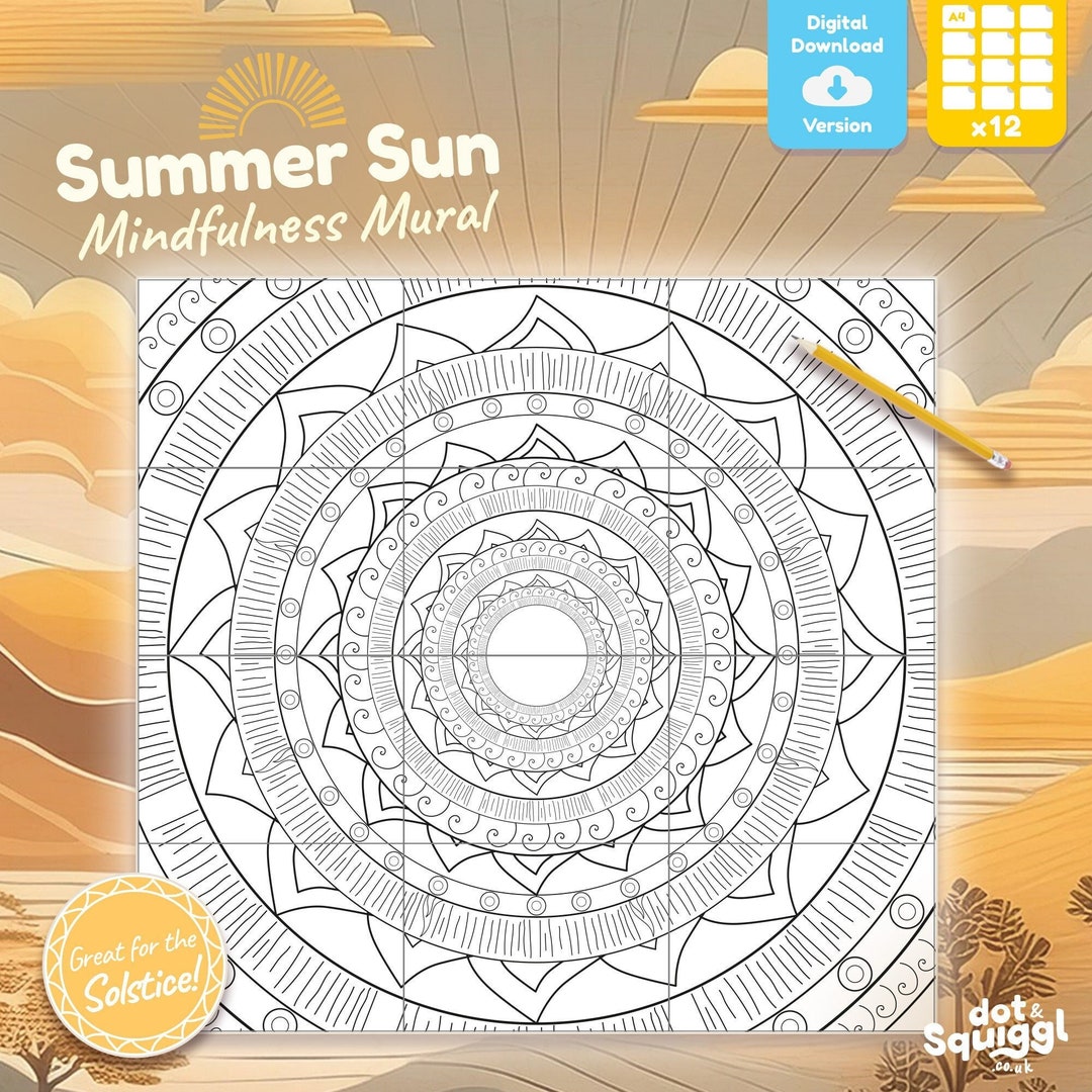 Summer Sun - Mindfulness Mural - Colouring Crafting Display - Etsy