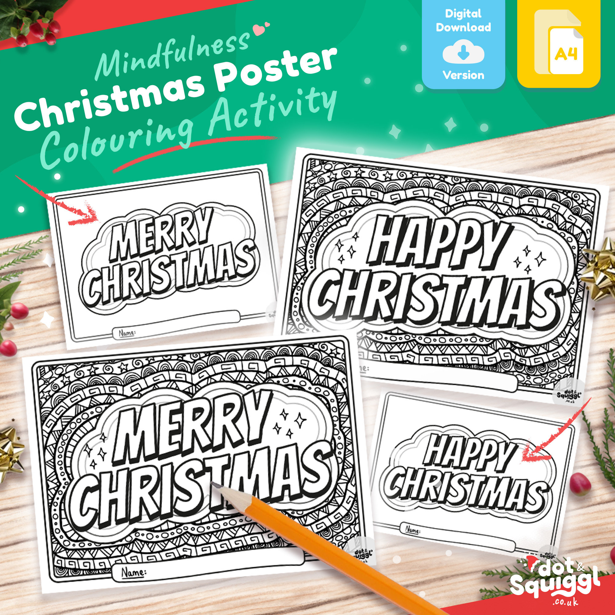 Mindfulness Christmas Colouring Poster - DIY Craft Printable - Digital ...