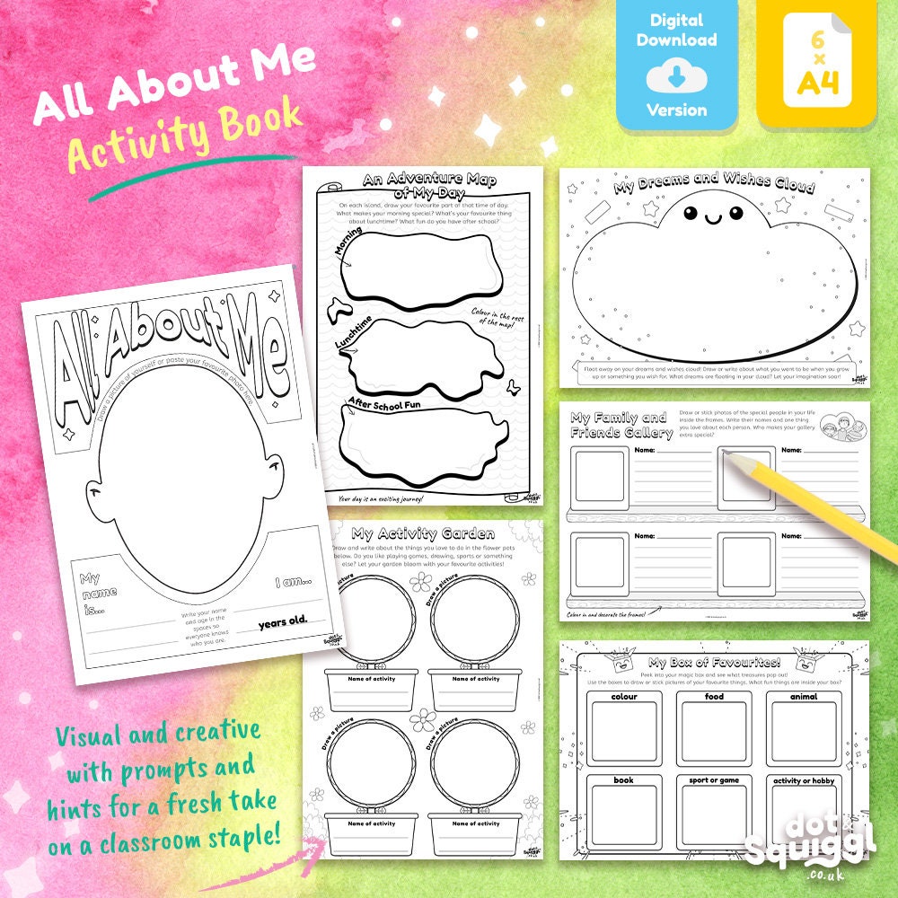 All About Me Activity Book Great for New Terms and Introductions A ...