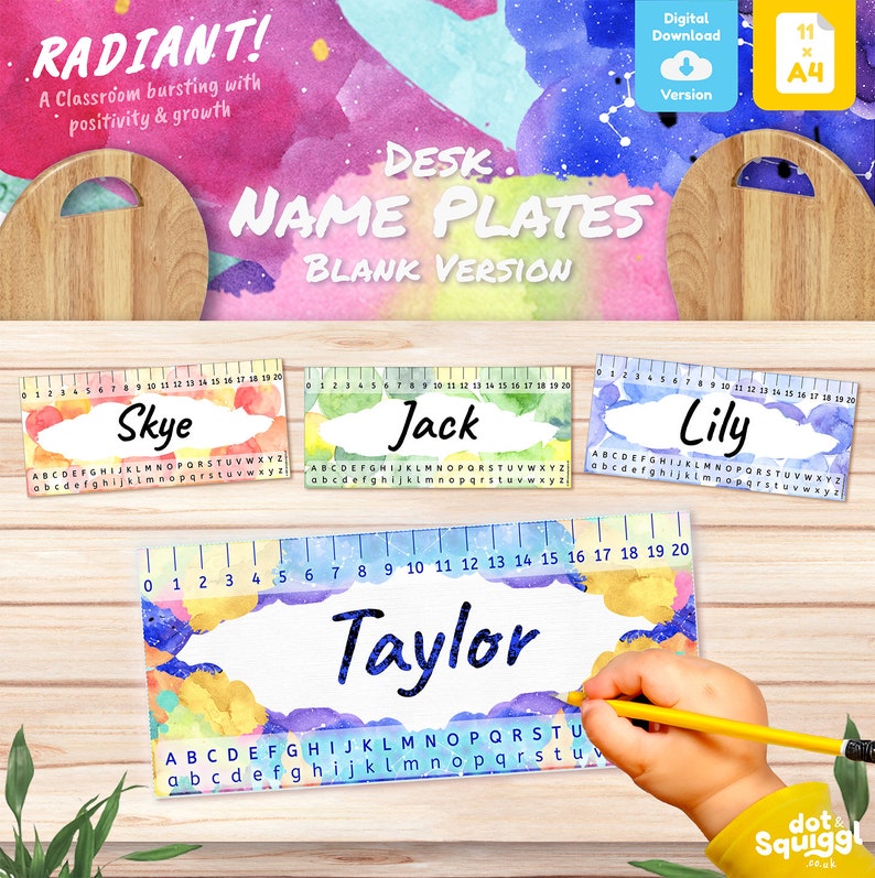 Desk Name Plates - Bright Variety Pack - Alphabet Cases and Numbers ...