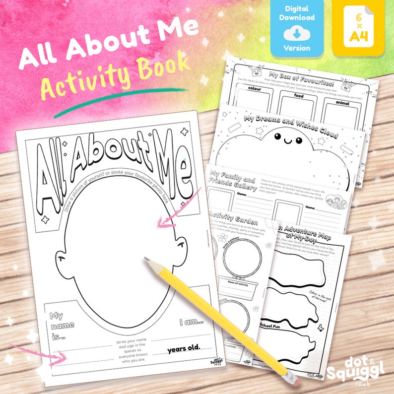 All About Me Activity Book - Great for New Terms and Introductions - A ...