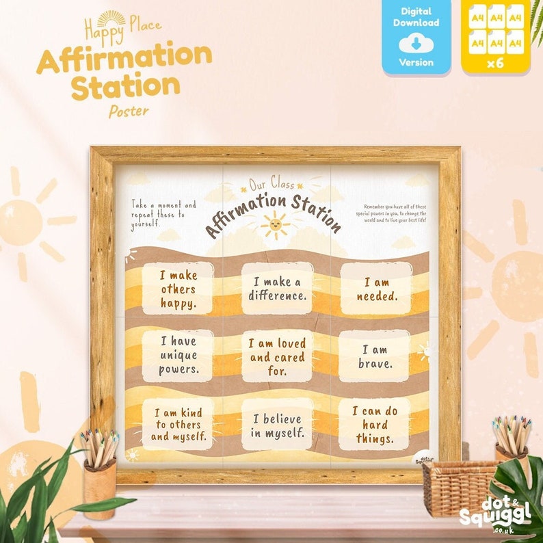 Affirmation Station Display Poster - for Self Esteem and Wellbeing ...