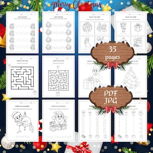 35 Printable Christmas Activities,kid's Activities,work Sheets,maze,dot ...