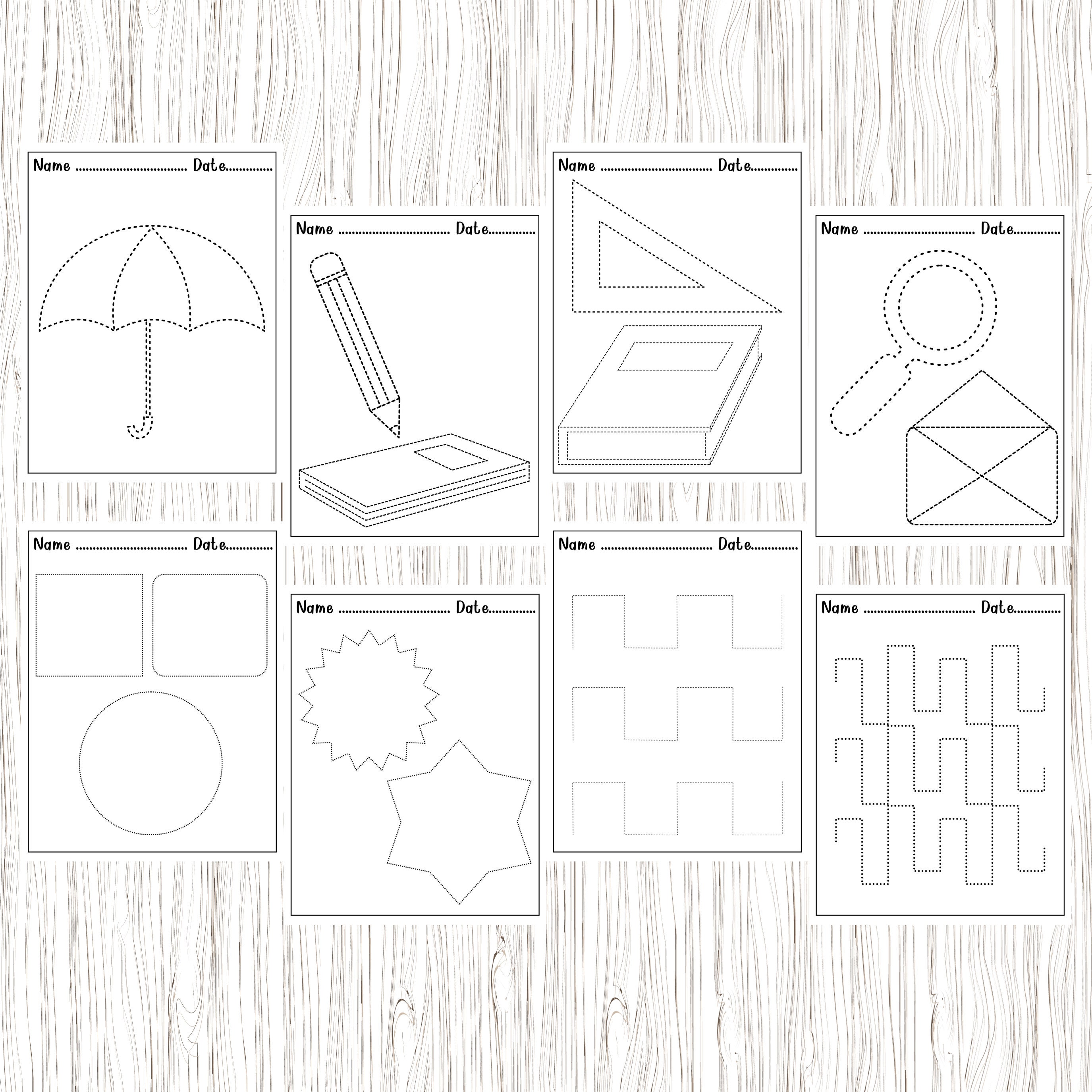 Preschool Tracing Worksheets,shape Tracing,line Tracing,object Tracing,printable,pdf,digital ...