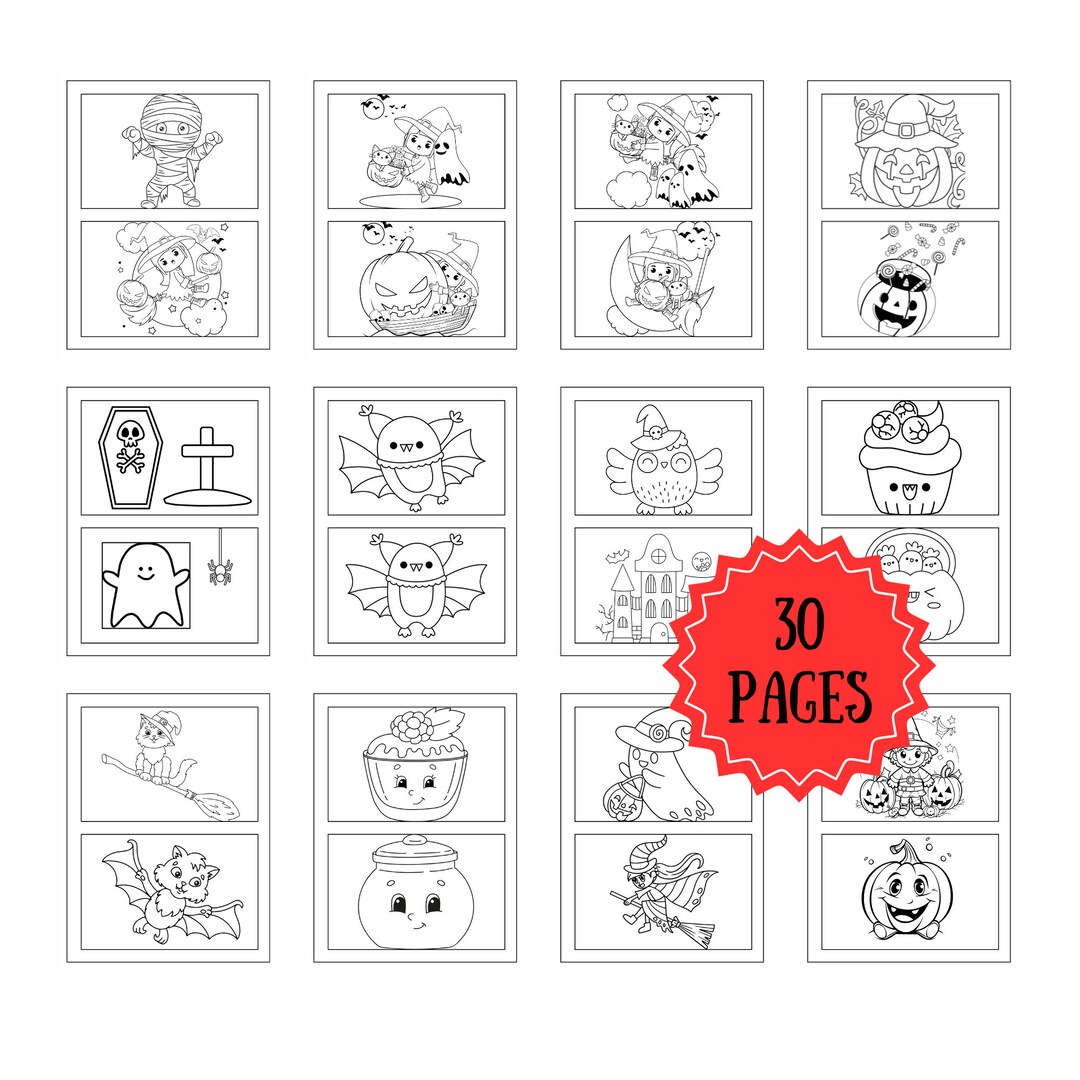 30 Cute Halloween Coloring Pages,printable,vampire, Pumpkin, Witch ...