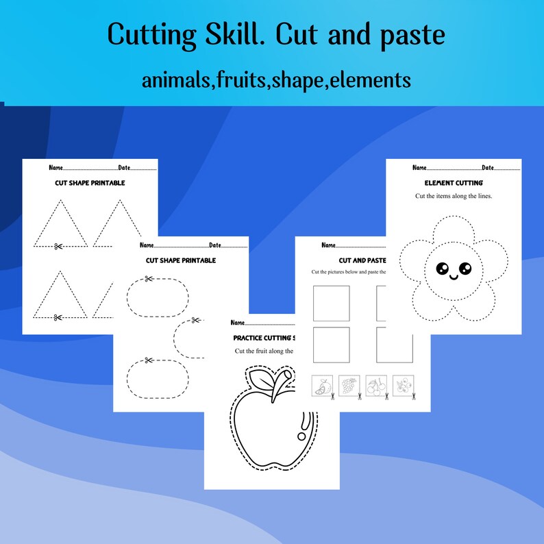 Scissor Skills Exercices, Scissor Practice Cut and Paste, Shape ...