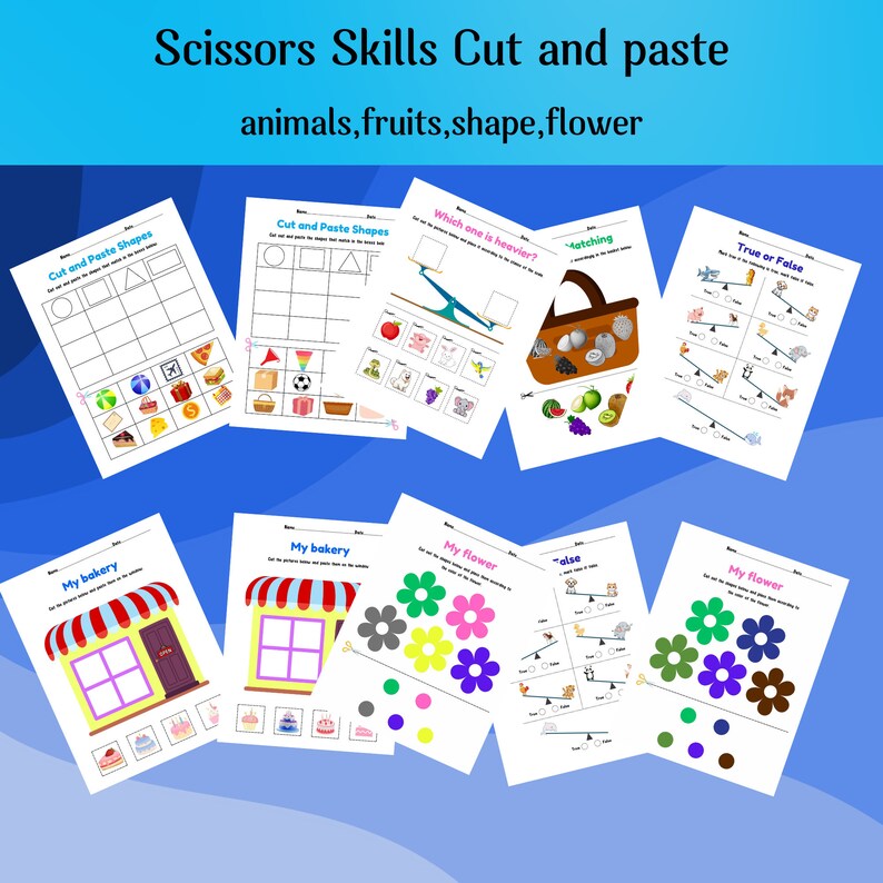 Scissor Skills,cut and Paste Worksheets,cutting Practice,preschoo ...