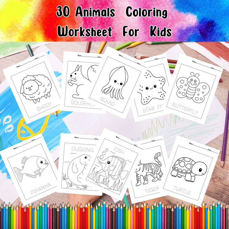 Preschool Printable Coloringanimals Coloringanimals - Etsy
