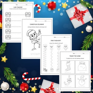 35 Printable Christmas Activities,kid's Activities,work Sheets,maze,dot ...