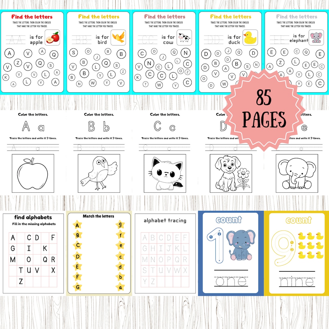 Alphabets Worksheets (A-Z), Numbers,tracing,learning Pages for Kids ...