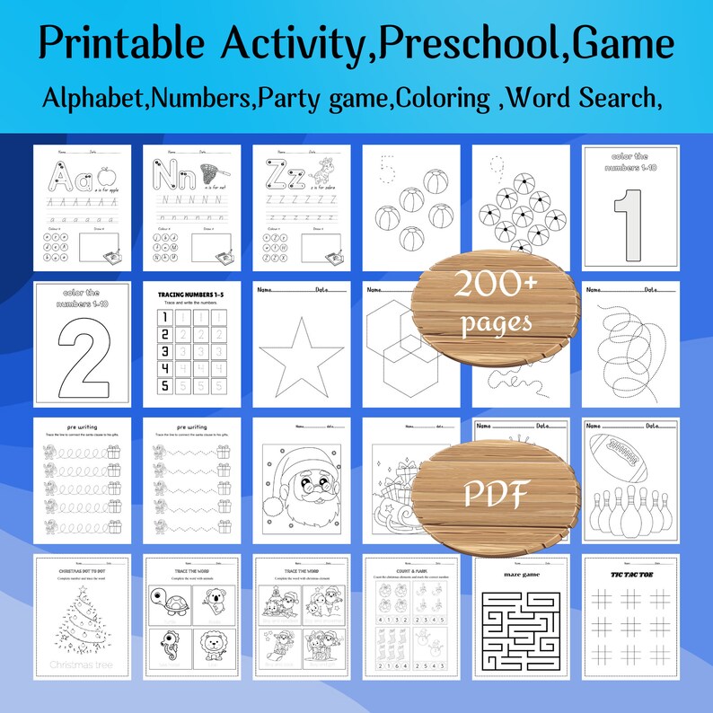 Kids Activities, Christmas Printable Activity,preschool, Bundle ...