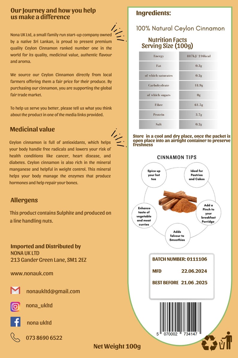 True Ceylon Cinnamon Sticks |100% Authentic | Premium Quality | Vegan ...