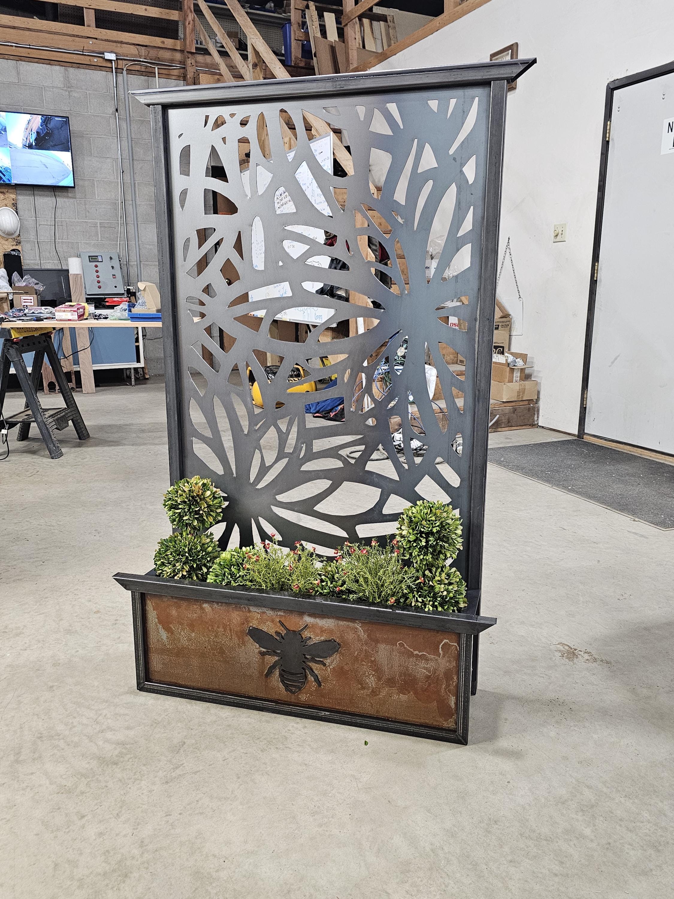 Flower Box,small Metal Rustic Planter, Bee Rustic Flower Pot,for ...