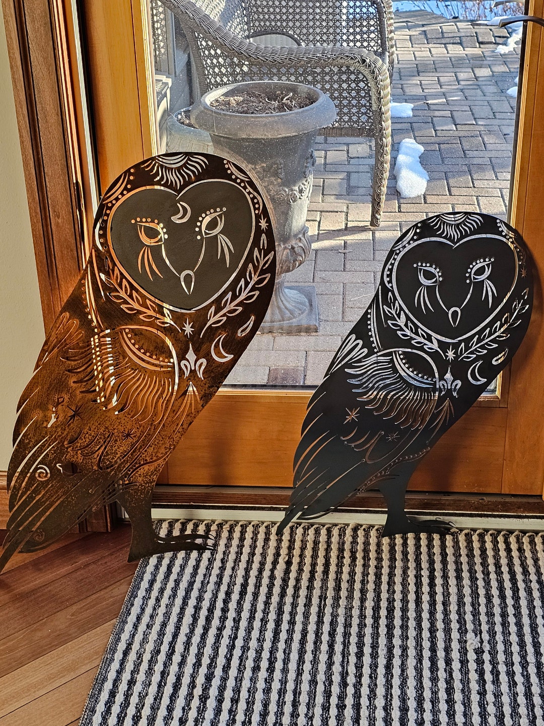 Metal Owl, Metal Wall Art, Garden Landscaping, Fence Art - Etsy