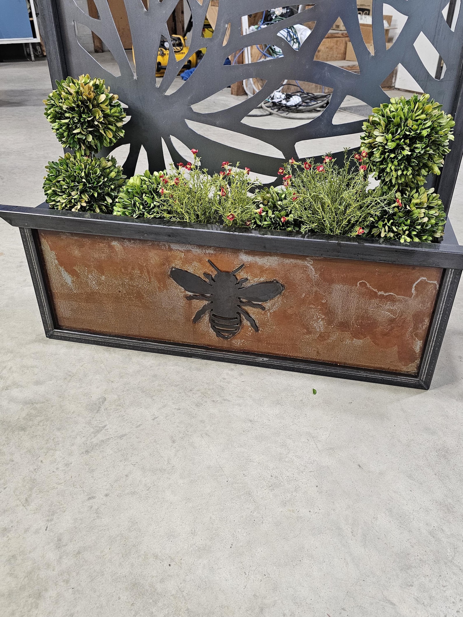 Flower Box,small Metal Rustic Planter, Bee Rustic Flower Pot,for ...