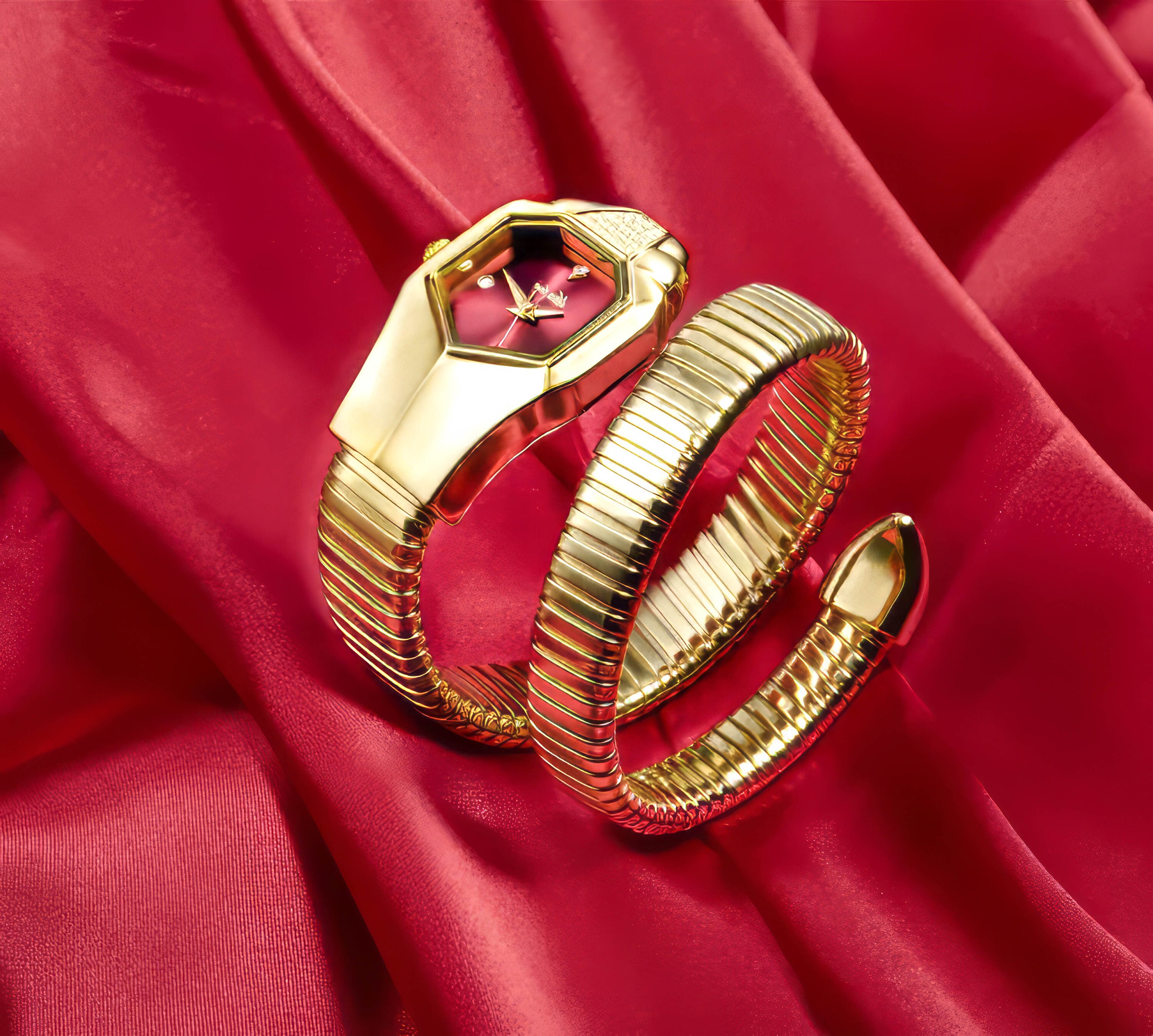 Luxury SNAKE HEAD Waterproof Diamond Quartz WATCH, Womens Stainless ...