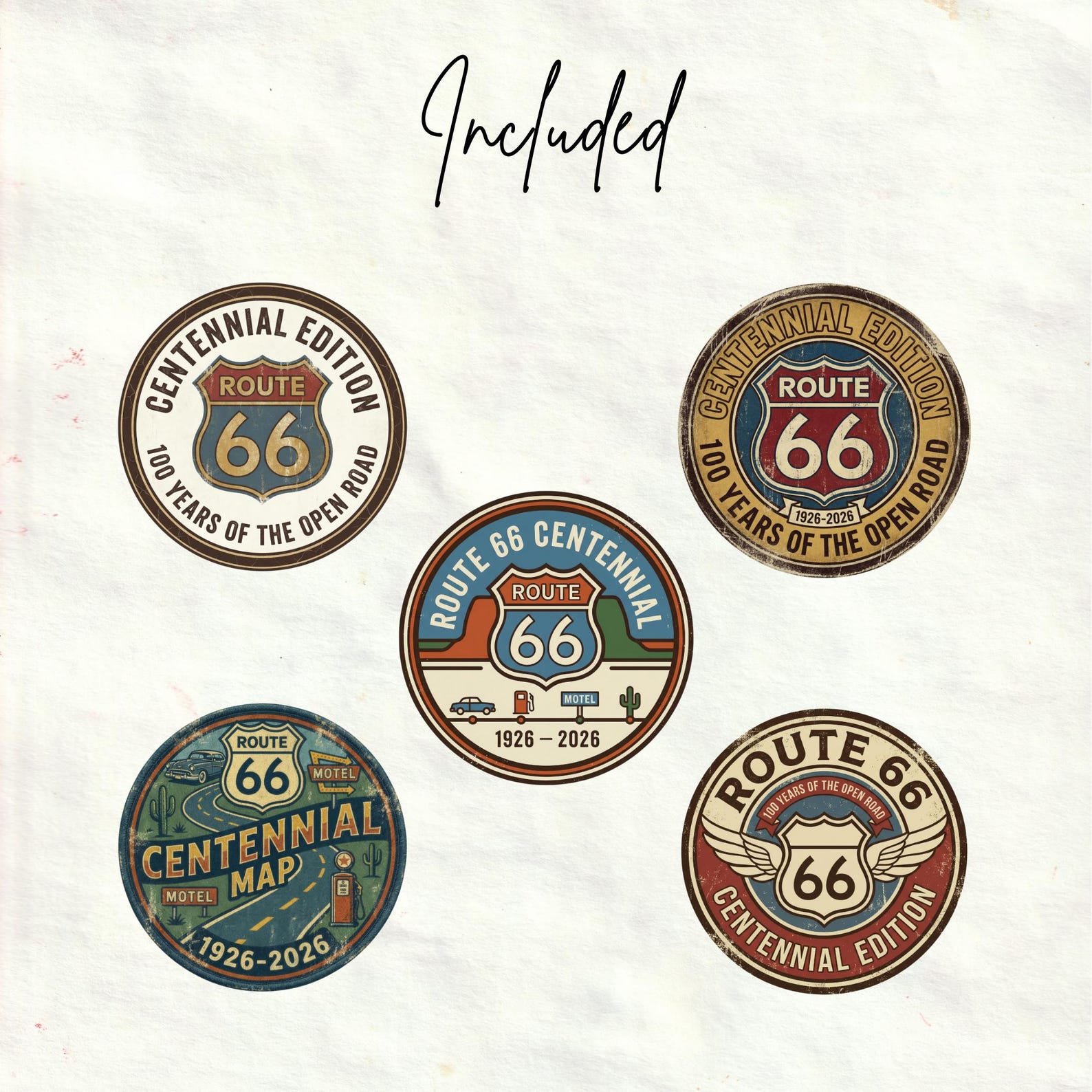 Route 66 100th Anniversary Design Bundle PNG No.1 – Retro Americana ...